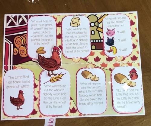 The Little Red Hen Story Activity Unit, Reading, Sequencing, Fable