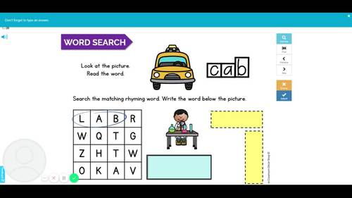 Boom Cards Distance Learning CVC Word Searchs Short A by Classroom ...