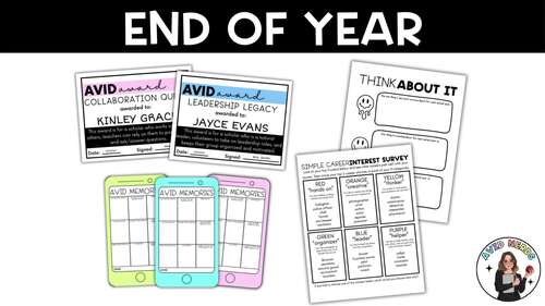 AVID End of Year - Summer Themed Activities Bundle by AVID Nerds