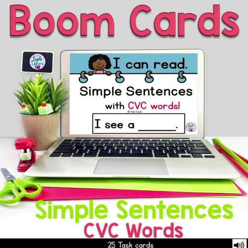 Boom Cards™ Simple Sentences with CVC Words - I see a ... by Leigh's ...
