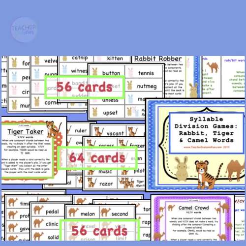 6 SYLLABLE TYPES GAMES & DECODING STRATEGIES Science of Reading Bundle