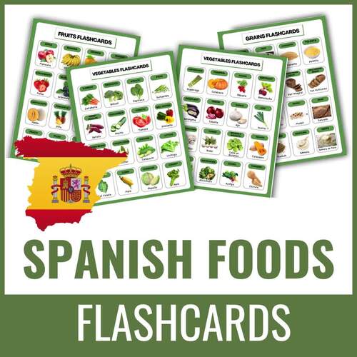 Comidas Españolas - Spanish Foods Flashcards | Bilingual Spanish Flashcards