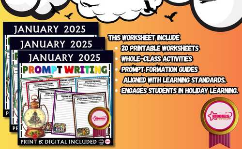 2025 January New Year Resolution Winter Prompt Writing 3rd, 4th, 5th ...