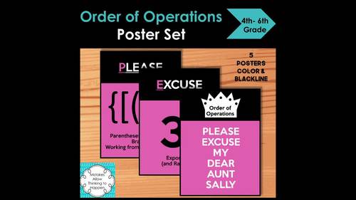 Order of Operations Poster Set by Mistakes Allow Thinking to Happen