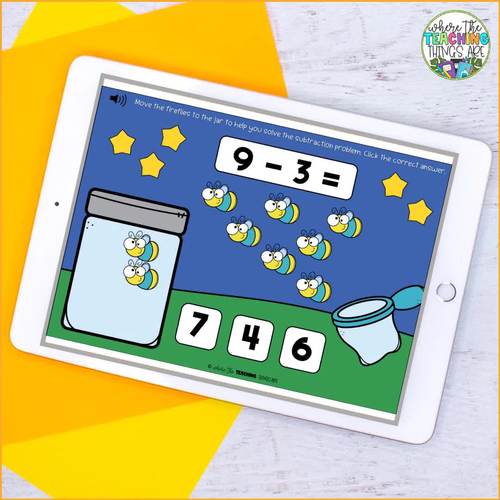 Subtraction within 10 Boom Cards™ by Where The Teaching Things Are