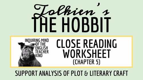 The Hobbit Chapter 5 Literary Craft Analysis Worksheet | Discussion ...