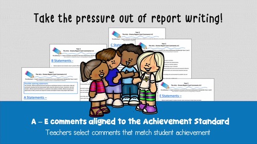 Australian Curriculum Year 2 Drama Report Card Comments by Ideacations