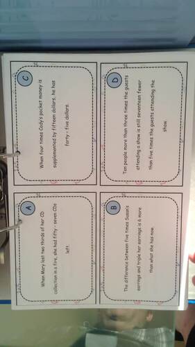 Changing words to math equations task cards by MathNoHow | TPT