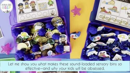 Articulation Sensory Bins for Speech Therapy Early Sounds by Anna Dee SLP