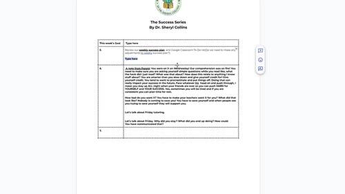 Digital Weekly Check-In Sheet (Editable Google Doc + PDF) Reflection ...