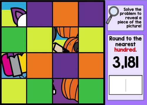 Halloween Rounding to the Nearest 10 and 100 Boom Cards by 3rd Grade ...