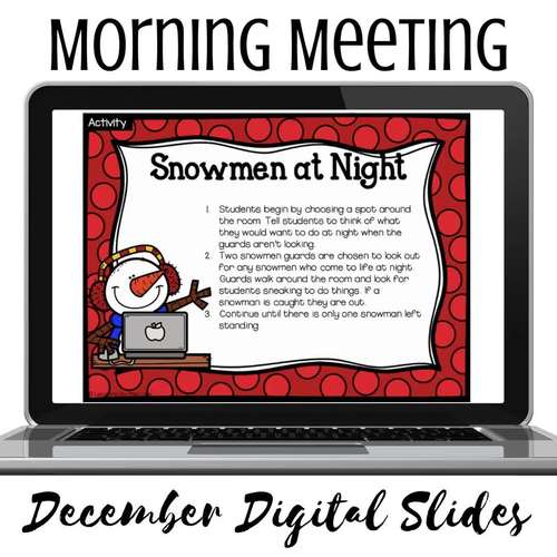 Morning Meeting December *Greetings, Sharing, Activities & Message ...