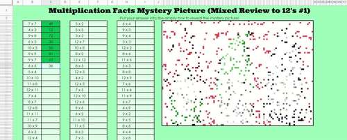 Digital Mystery Picture for Multiplication Facts to 12's | Winter Math ...