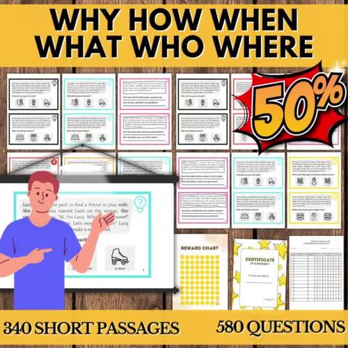 Why How When Who What Short Stories W/ Comprehension Questions ...