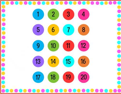Printable Bright Small Number Labels, Colorful Small Number Labels ...