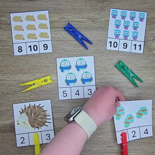 Winter Number Clip Cards by HH Fun and Learning | TPT