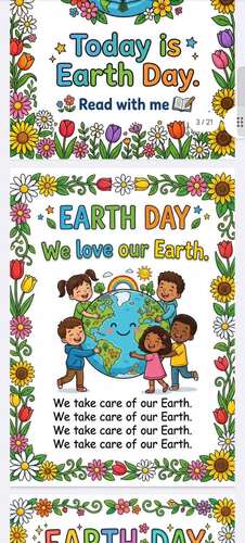 Earth Day Emergent Reader Mini Book Reading Activity Kindergarten Prek ...