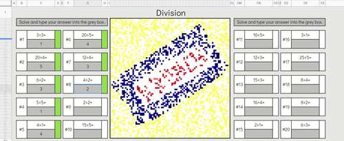 Digital Math Pixel Art | 4th Grade Fluency Division - Divisors up to 5
