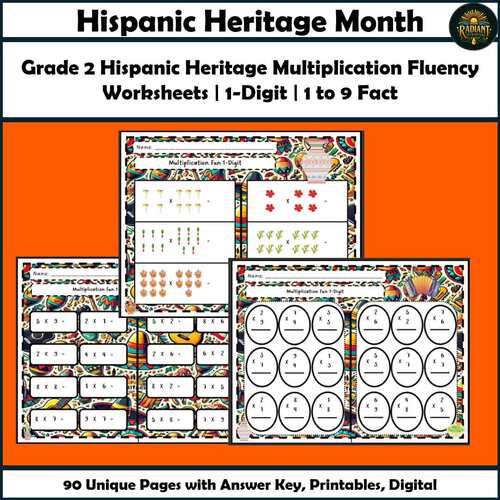Grade 2 Hispanic Heritage Multiplication Math Visual Interactive 1 ...