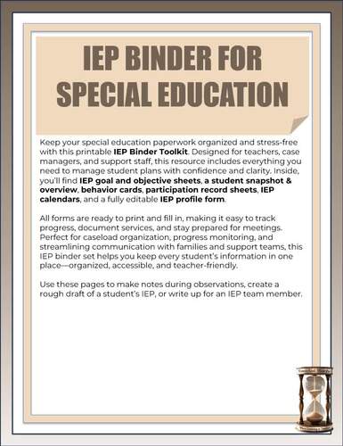 IEP Documentation Forms Bundle | Goals, Behavior Tracking, Calendars ...