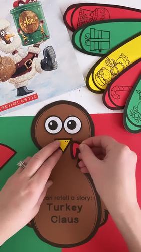 Christmas Turkey Claus Craft Story Sequencing Literacy Craft Activity