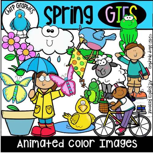 Spring GIFS Animated Clip Art by Chirp Graphics | TpT