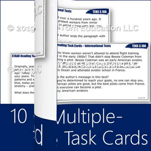 STAAR Reading Task Cards: Set 2 Informational Text 3rd-Grade by Team Tom