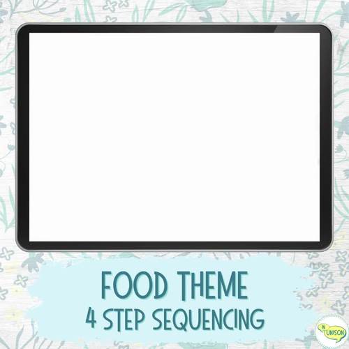 Food Theme 4 Step Sequencing Boom Cards™ with Short Stories and Audio