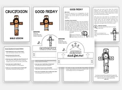 Crucifixion Good Friday Holy Week Bible Lesson for Sunday School