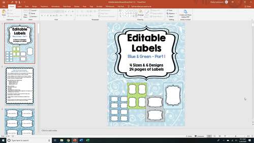 Editable Labels in Blue and Green Part 1 by Sheila Cantonwine | TpT