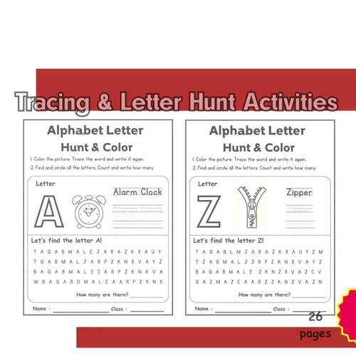 Alphabet A–Z Tracing & Letter Hunt | Handwriting Practice for Kindergarten