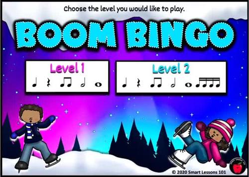 WINTER Music RHYTHM BOOM BINGO Game BOOM CARD™ Music Bingo Game ...