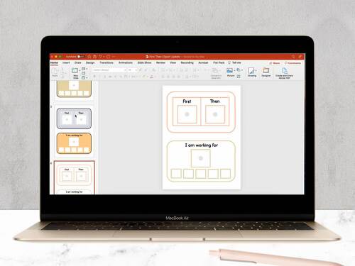 First Then Visual Schedule | Calm Colors by Hey It's Miss H | TPT