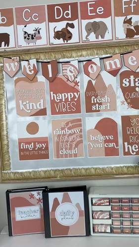 Boho Neutrals Classroom Decor Bundle | Boho Rainbow | Vintage | TpT