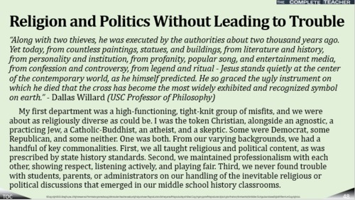 COMPLETE TEACHER Lesson 48 - Religion and Politics Without Leading to ...