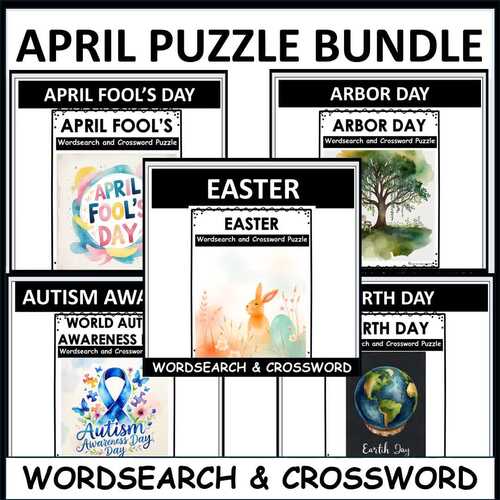 April Activities | Puzzles | Crosswords | Wordsearches | Middle School