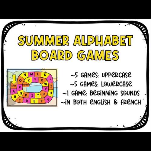 Summer Alphabet Board Games | Letter Recognition and Initial Sounds ...