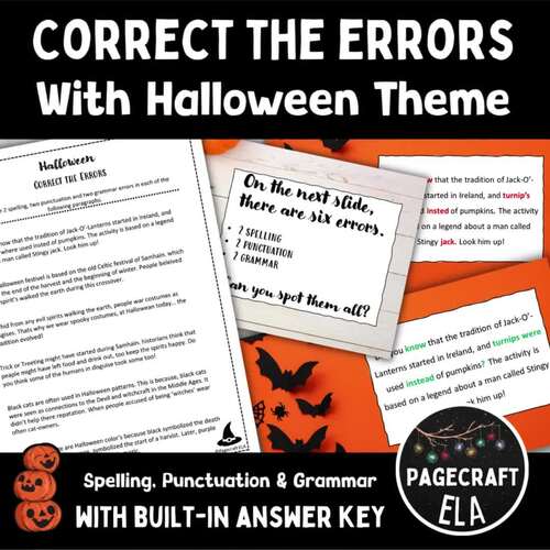 Halloween Proofreading to Correct the Spelling, Punctuation and Grammar ...