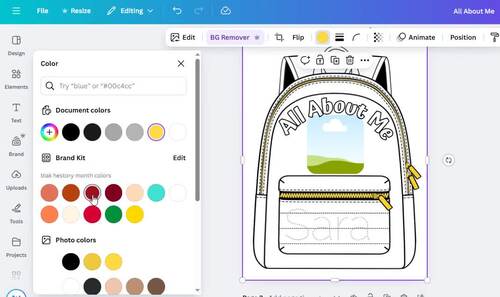 All About Me Bag | Bilingual & Editable Backpack Activity | Back to School