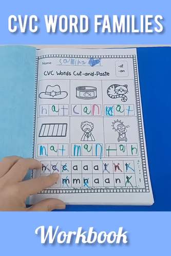 CVC Word Families Workbook by Nomadic Bee | TPT