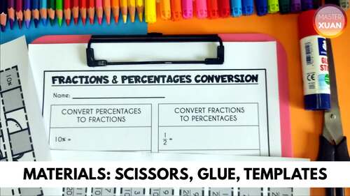 Fraction Percentage Conversion - Spring Flower Craft, 6th Grade Math ...