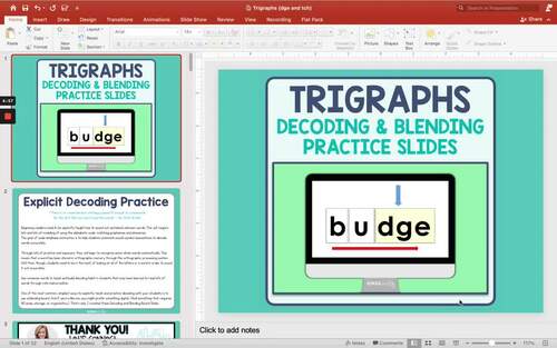 Decoding and Blending Board Slides - Trigraphs (-dge and -tch) | TPT