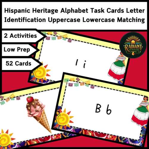 Hispanic Heritage Alphabet Task Cards Letter Identification Uppercase ... Hispanic Heritage Alphabet Task Cards Letter Identification Uppercase ...