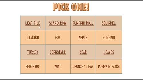 Fall Fun Gross Motor Game | Digital Therapy Fun by A Pedi PT | TPT