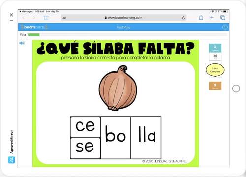 Repaso Sílabas CE y CI Boom Cards by Bilingual is beautiful | TpT