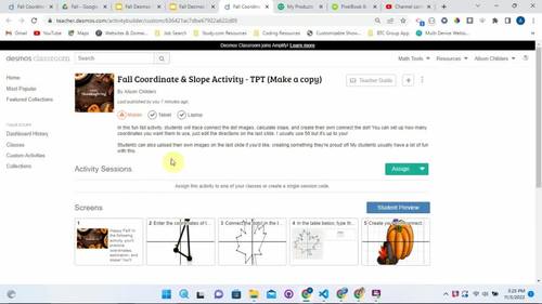 Fall & Thanksgiving Desmos Graphing Activity - No Prep Coordinate Slope ...