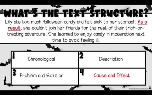 Halloween Text Structure Game Slides for Grades 3-5 | Interactive ...