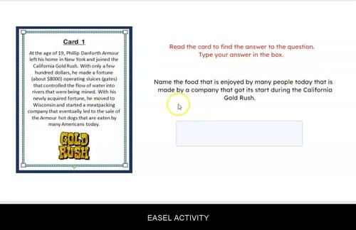 California Gold Rush Activities Scavenger Hunts Bundle with Easel Options