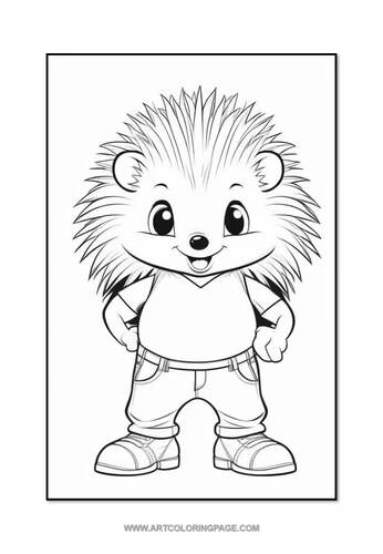 Hedgehog Coloring Page for Kids Vol 1: Hedgehog at Work by Art coloring ...