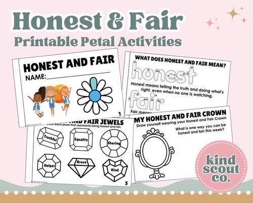 Daisy Girl Scouts Honest and Fair Petal Activity Booklet by Kind Scout Co